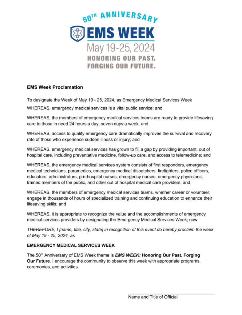 Fliers / Posters / More – EMS Week 2024